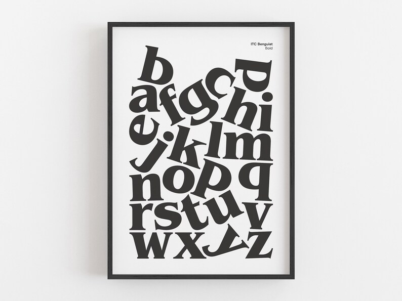 Alphabet Print, Typography Wall Art, Typeface Poster, Minimalist Print ...