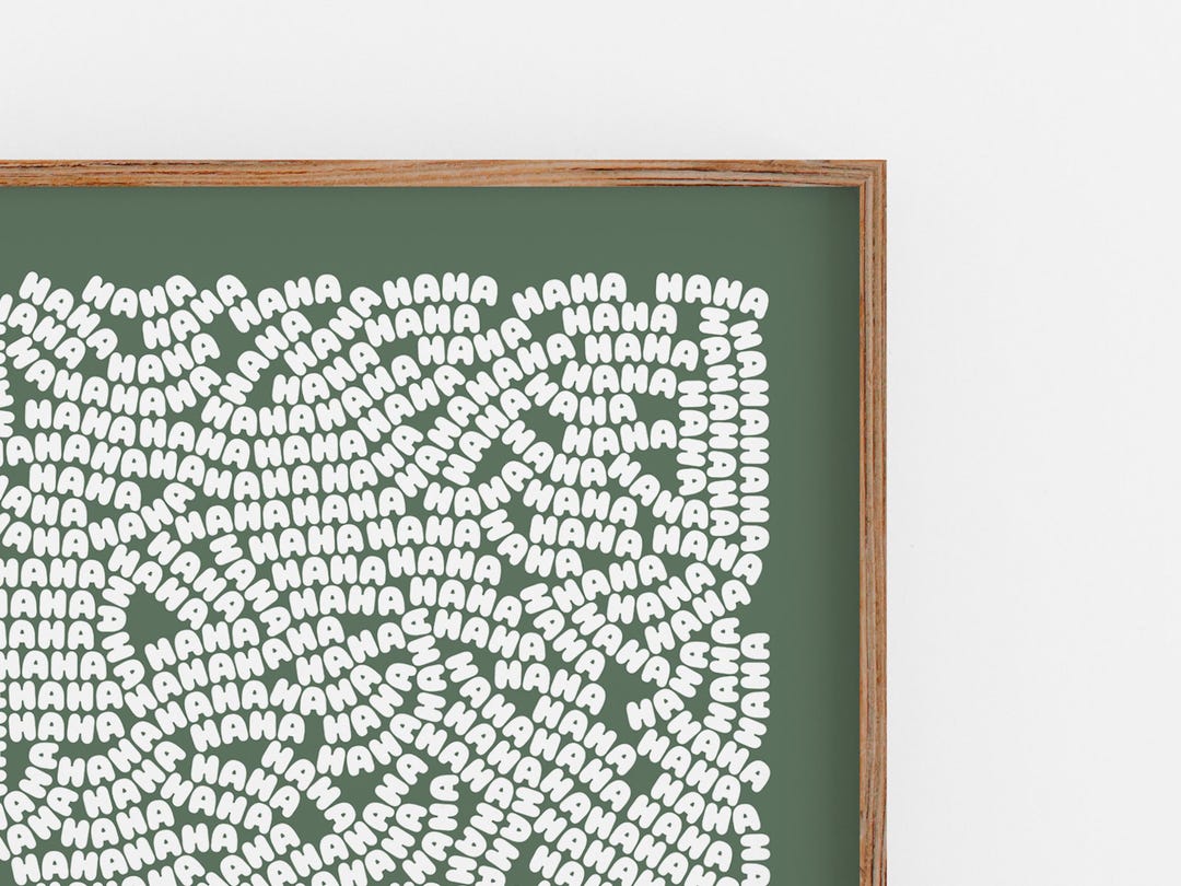 Hahaha Print, Typography Wall Art, Funny Poster, Modern Wall Decor ...