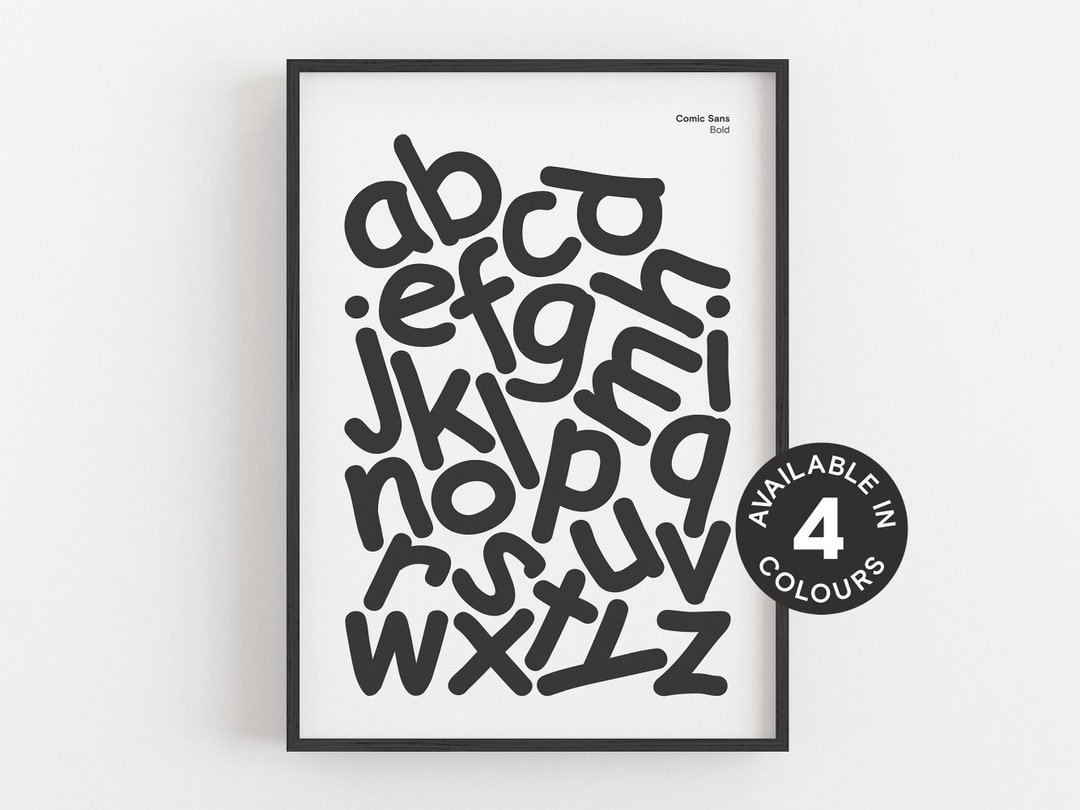Alphabet Print, Typography Wall Art, Typeface Poster, Minimalist Type Print, Stacked Letters ...
