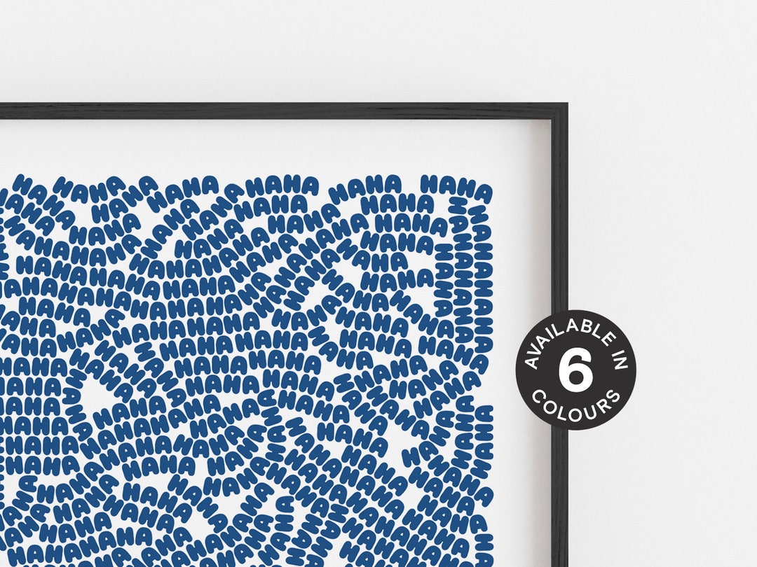 Hahaha Print, Typography Wall Art, Funny Poster, Modern Wall Decor ...