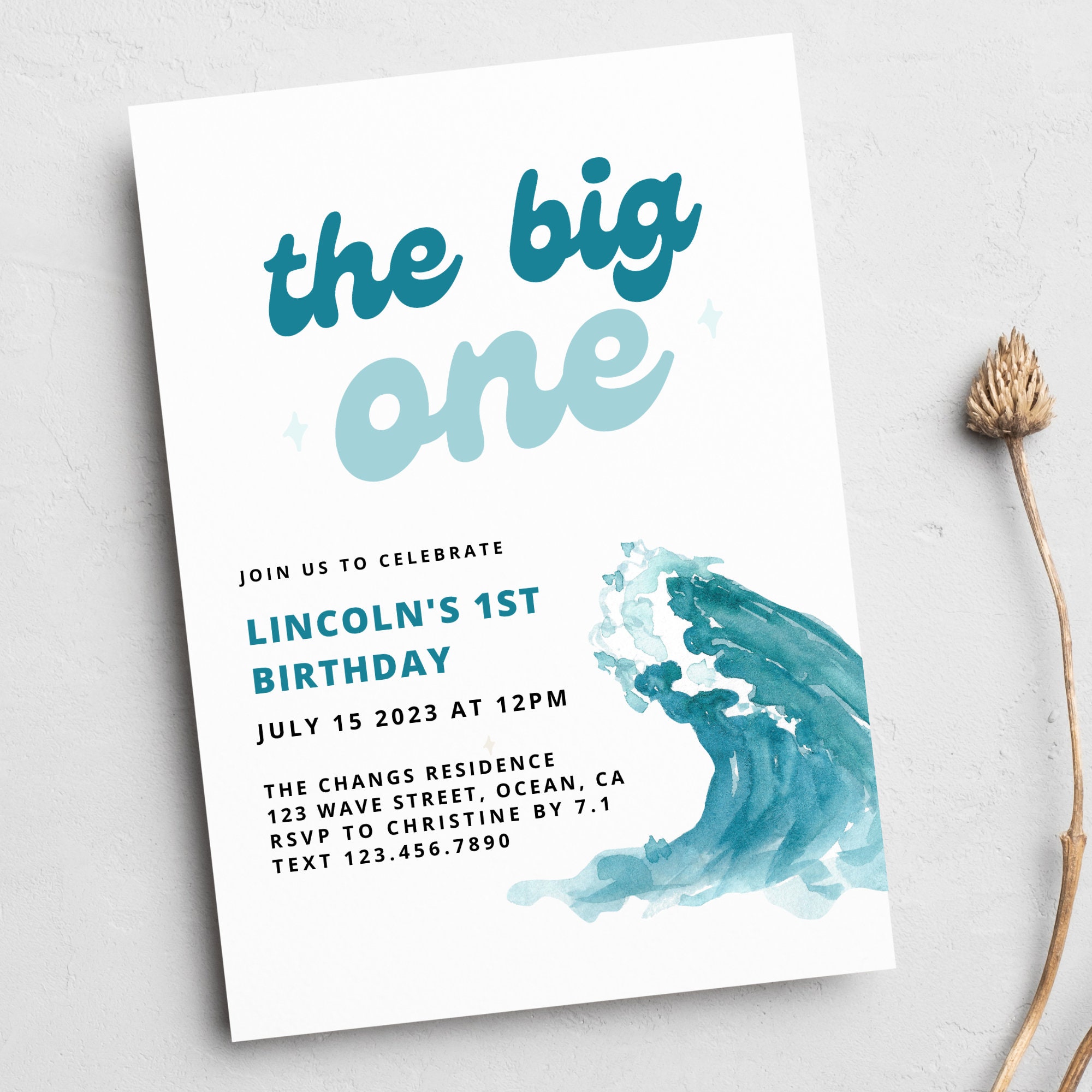 The Big One First Birthday Invitation - Etsy