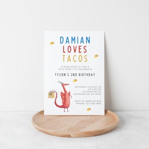 Dragons Love Tacos Birthday Party Invitation, Taco Party, Toddler ...