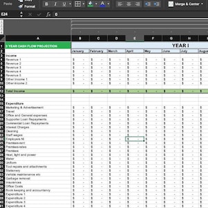 projection of earnings template