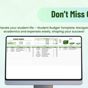 Student Budget Tracker - Excel Template - Etsy