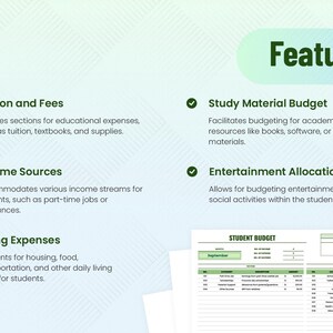 Student Budget Tracker - Excel Template - Etsy
