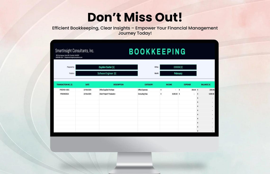 Easy and Simple Bookkeeping Excel Template - Etsy
