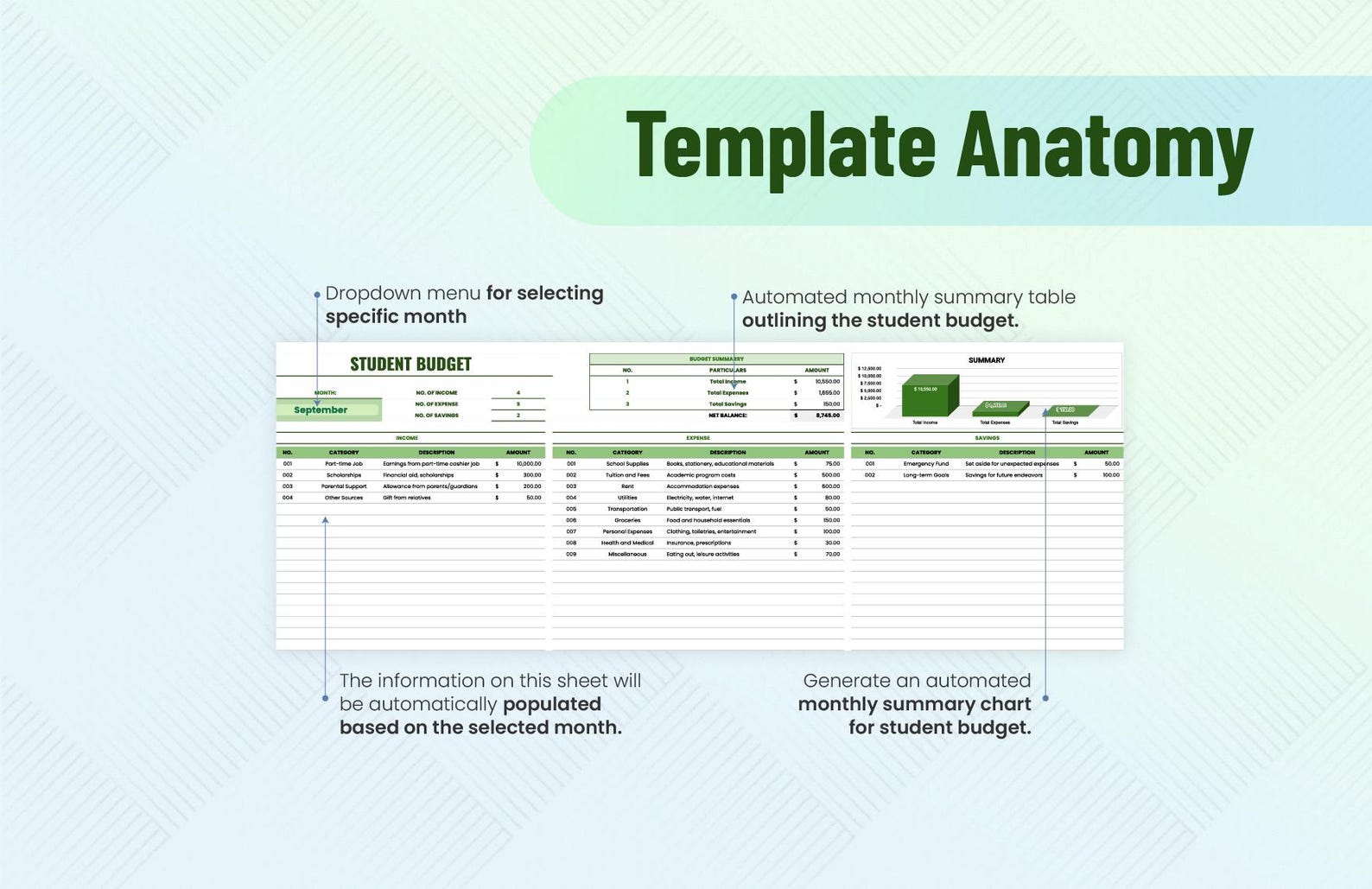 Student Budget Tracker - Excel Template - Etsy