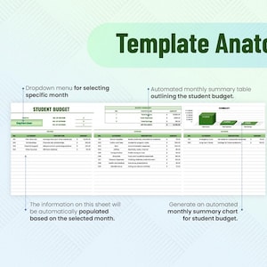 Student Budget Tracker - Excel Template - Etsy