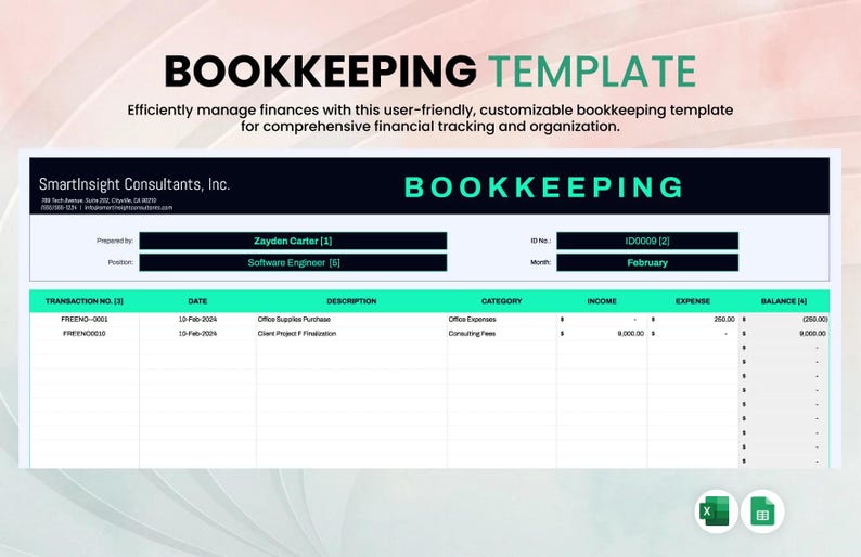 Easy and Simple Bookkeeping Excel Template - Etsy