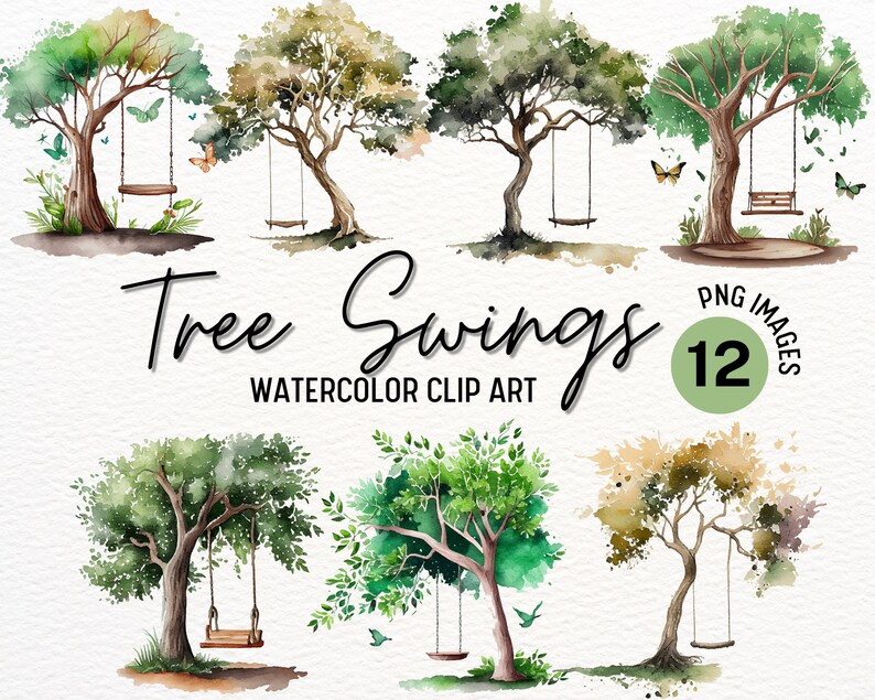 Tree Swings PNG, Tree Swings Clipart, Trees Clipart, Digital Art ...
