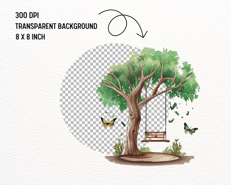 Tree Swings PNG, Tree Swings Clipart, Trees Clipart, Digital Art ...