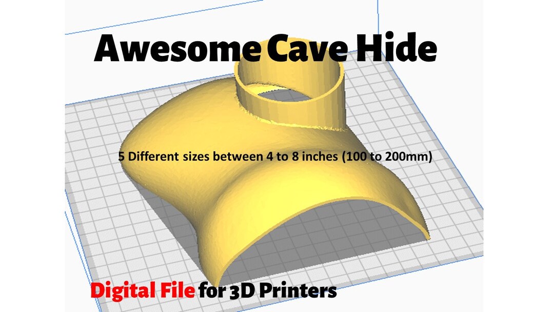 Awesome Cave Hide Digital STL Files for 3D Printers Print Your Own Aquarium or Terrarium Shrimp ...