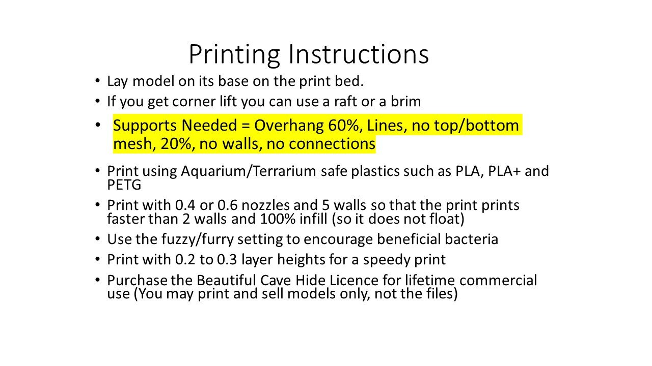3D Printer Cave Hide STL Files: Aquarium Terrarium Shrimp Tunnel ...