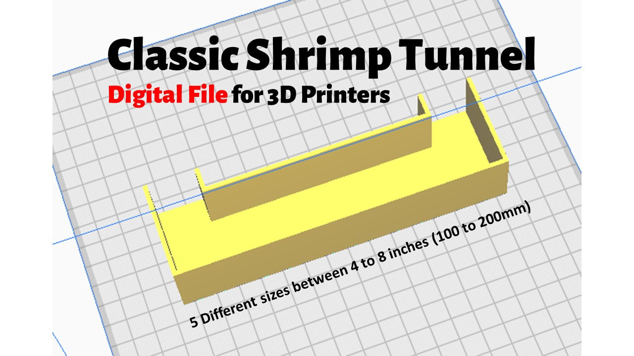 Classic Shrimp Tunnel Digital STL Files for 3D Printers Print Your Own ...