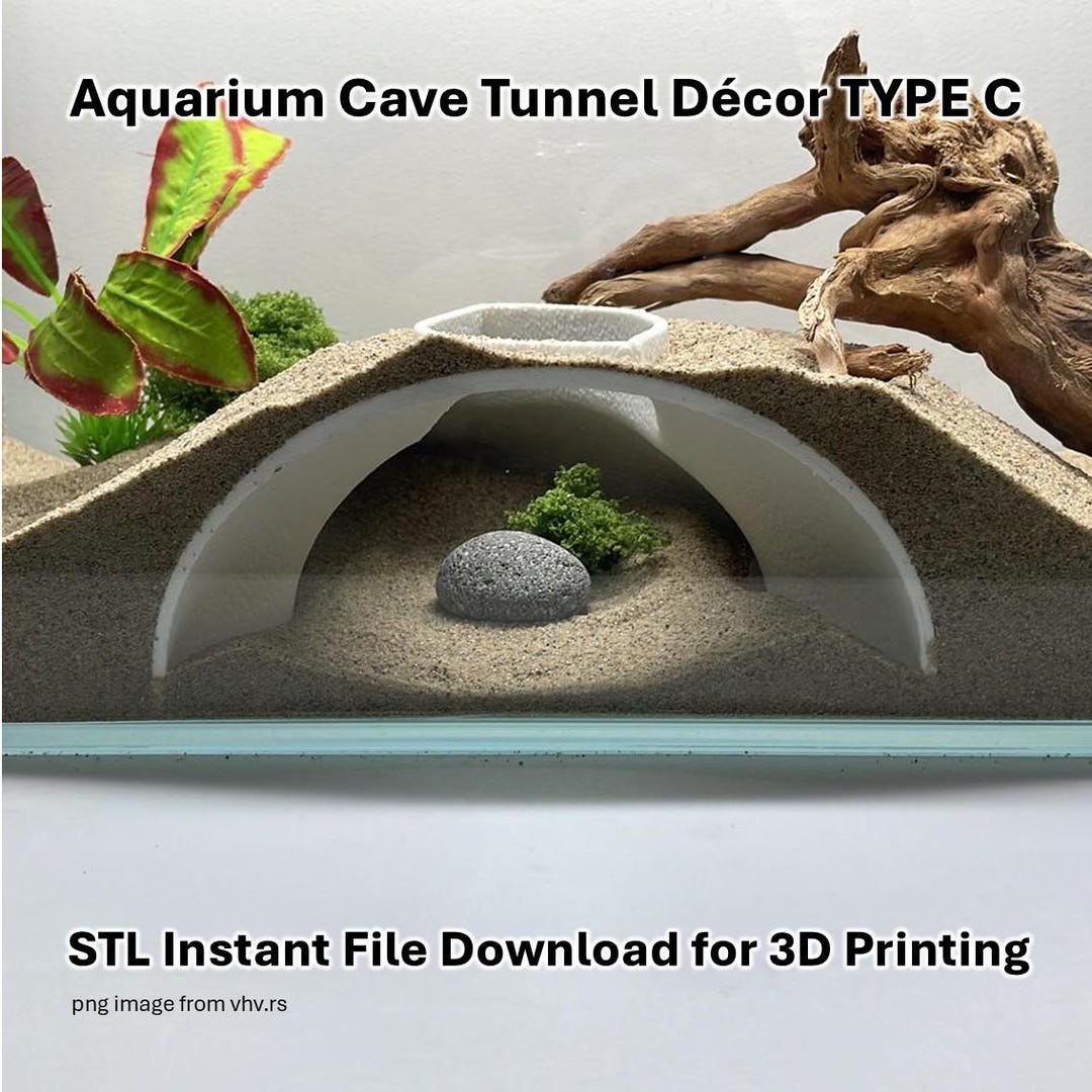 Aquarium Cave Tunnel Decor [TYPE C] Digital STL Files for 3D Printers ...