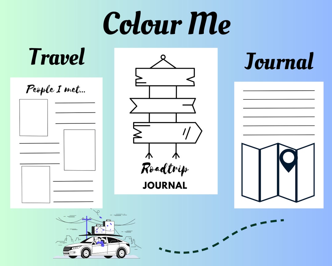 Colour Me Travel Journal Diary - Road Trip - Etsy