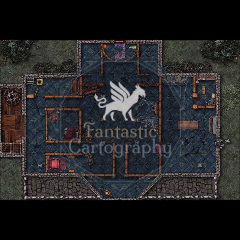 Cursed Town Fantasy Battlemap Bundle (5-pack, With and Without Grids ...