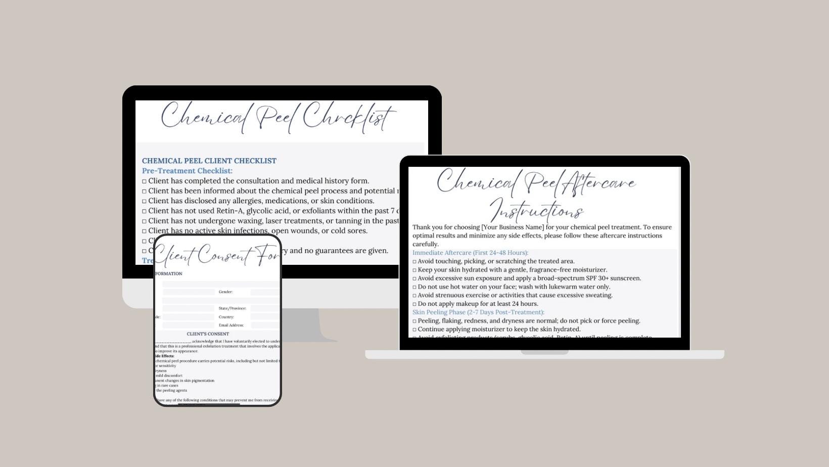 Chemical Peel Consent Form Template: Esthetician Client Waiver ...