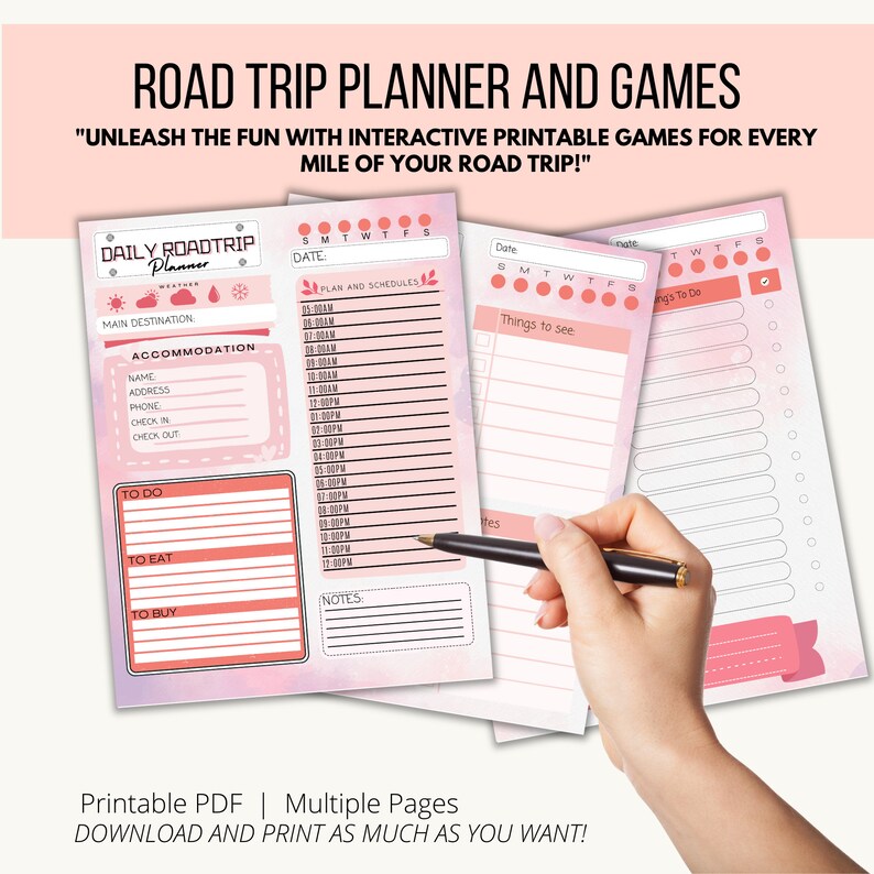Ultimate Road Trip Planner & Printable Games:fun Activities, Maps ...