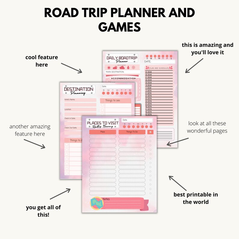 Ultimate Road Trip Planner & Printable Games:fun Activities, Maps ...