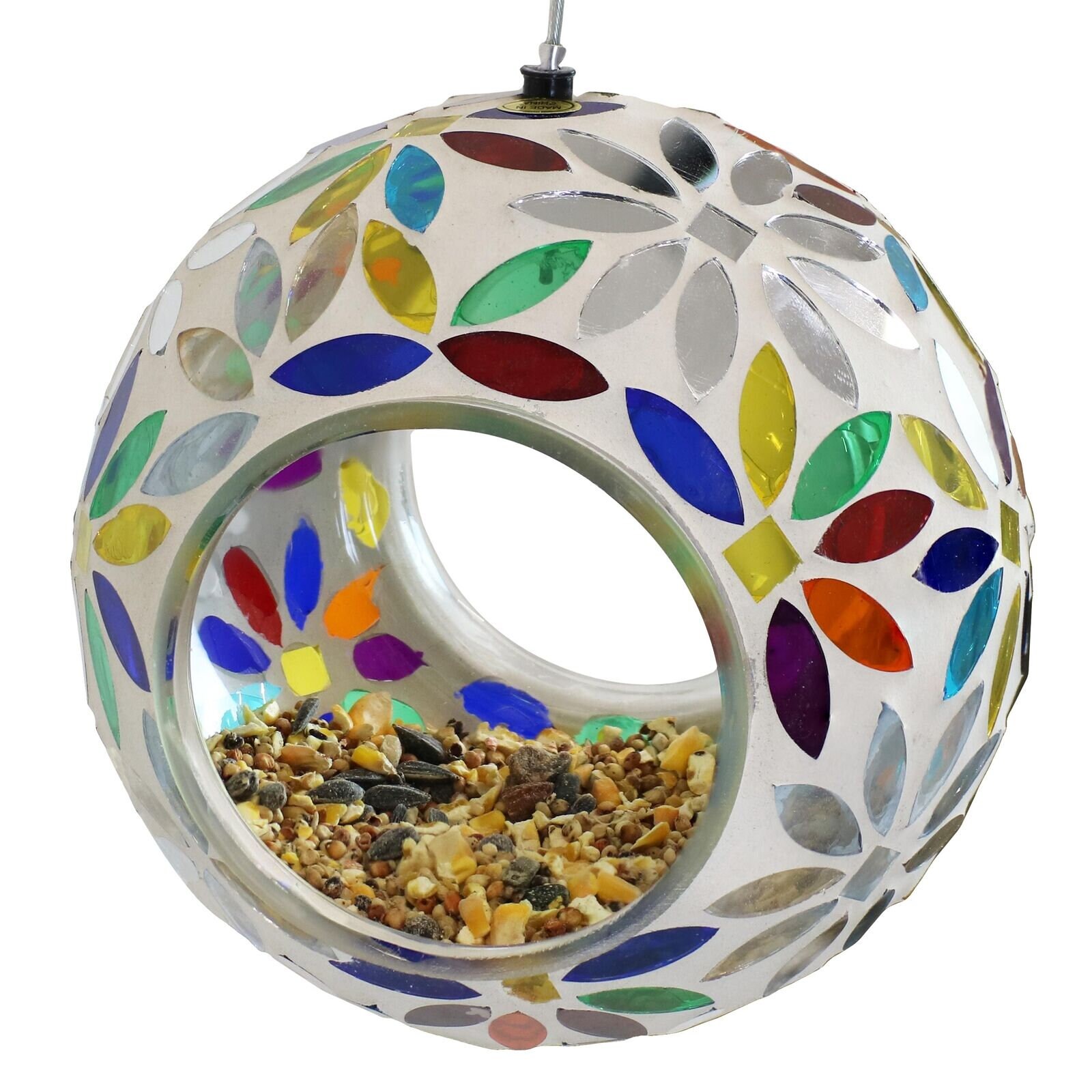 Glass Mosaic Sphere-shaped Fly-through Bird Feeder With Hanging Loop - Etsy
