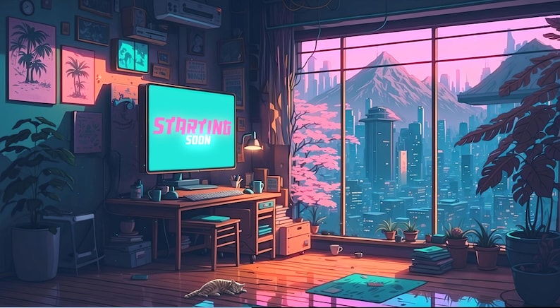 4K Lo-fi "starting Soon" Stream Overlay: Chill Animated Loop - Etsy
