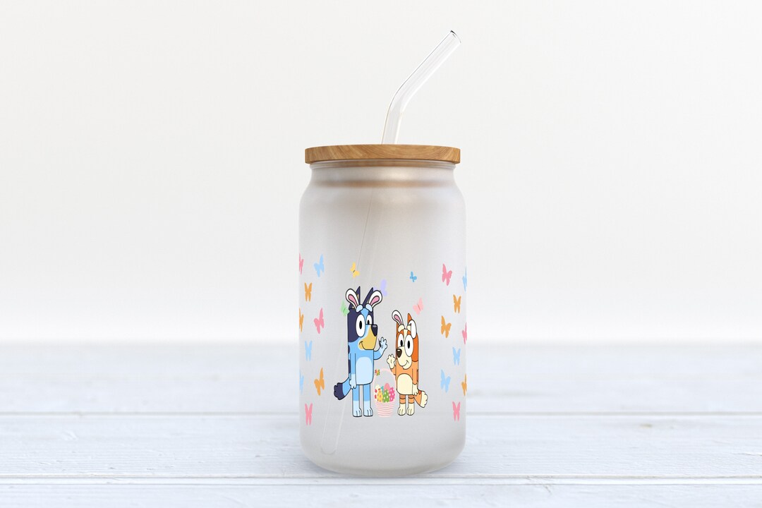 Buy Bluey Can Glass Bluey Glass Cup Bluey Coffee Cup Iced Online in ...