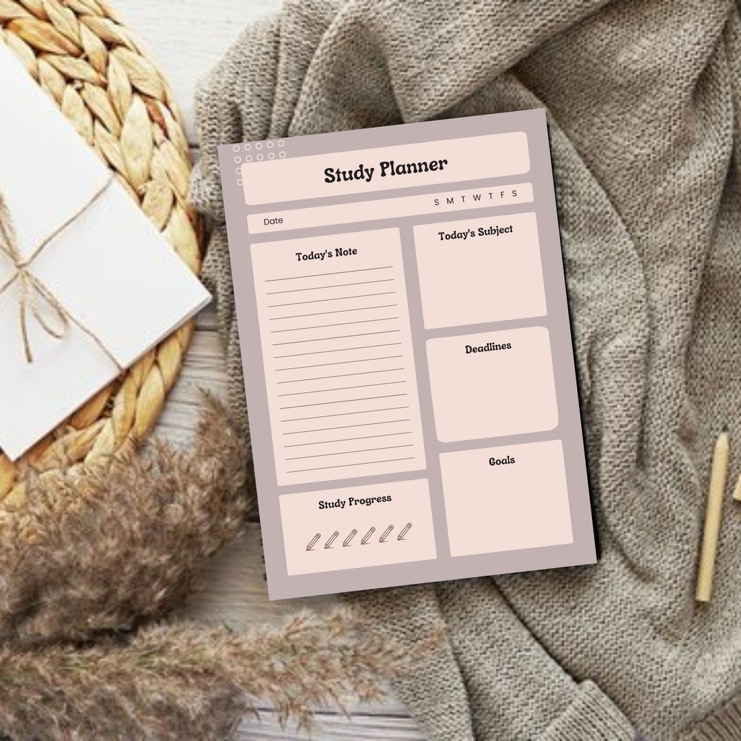 Cute Pink Student Study Planner - Etsy