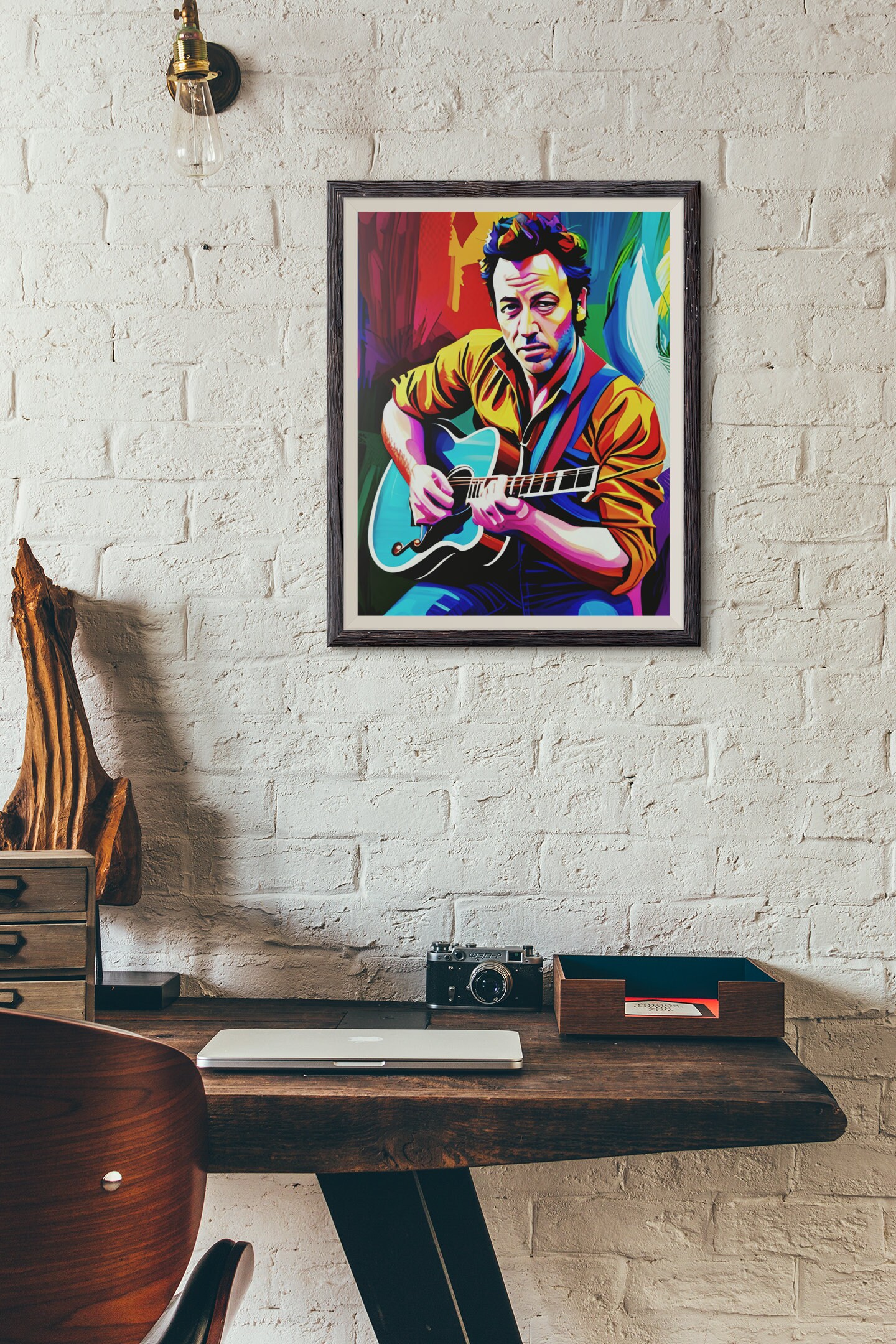 Bruce Springsteen Pop Art Print, Rock Legend Guitar, Iconic Musician Poster