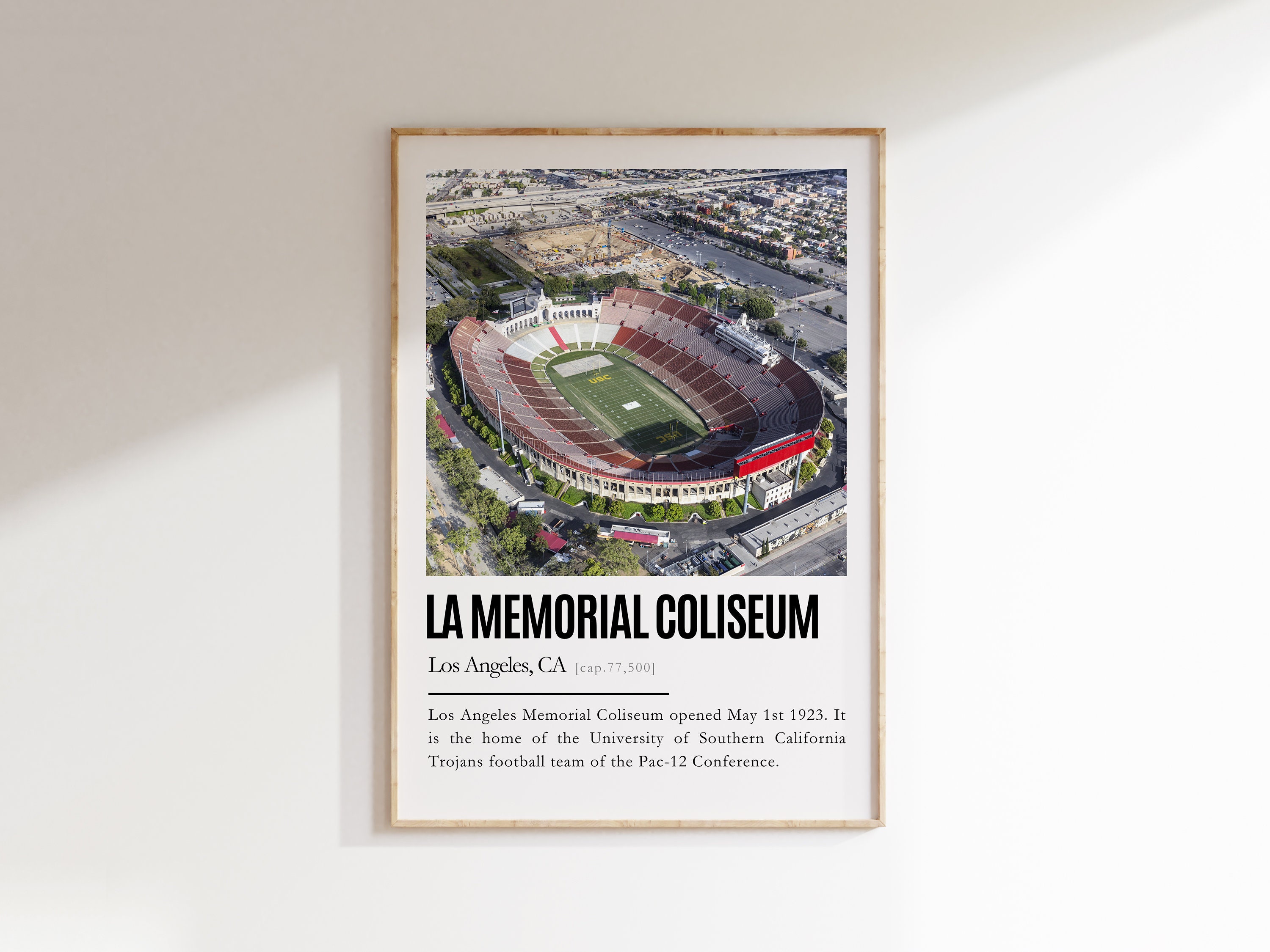 LA Memorial Coliseum Poster University of Southern California Trojans ...