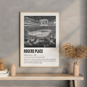 Rogers Place Poster/canvas, B&W, Seat View, Edmonton Oilers Arena ...