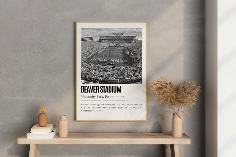 Beaver Stadium Poster/canvas B&W Aerial View Penn State - Etsy