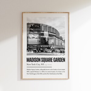 Madison Square Garden Poster/canvas, B&W, Exterior Street View, New ...