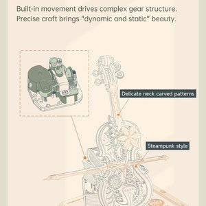 Magic Cello Mechanical Music Box Moveable Stem - Etsy