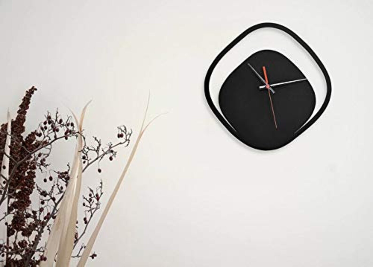 Modern Clock, Unique Wall Clock, Numbers Clock, Minimalist Oak Clock ...