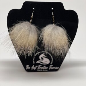 Hand-beaded Fox Fur Earrings – Alaskan Artisan Jewelry, Sterling Silver ...
