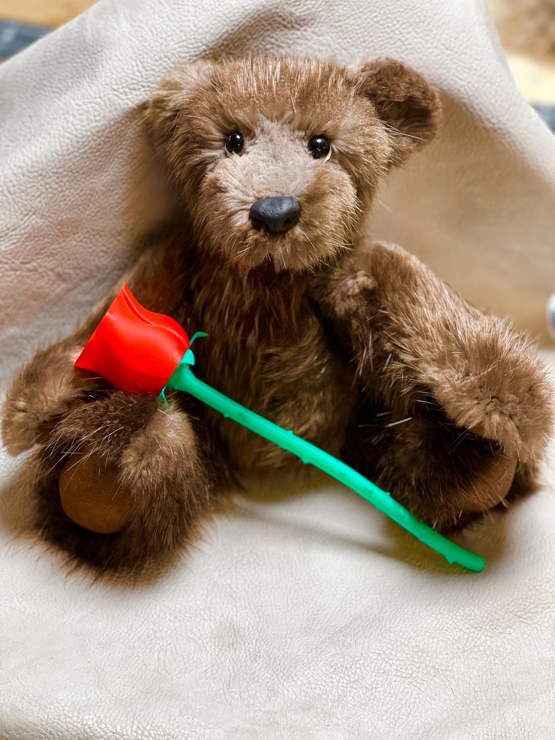 Handmade Alaskan Beaver Fur Teddy Bear, Jointed Plush Toy - Etsy