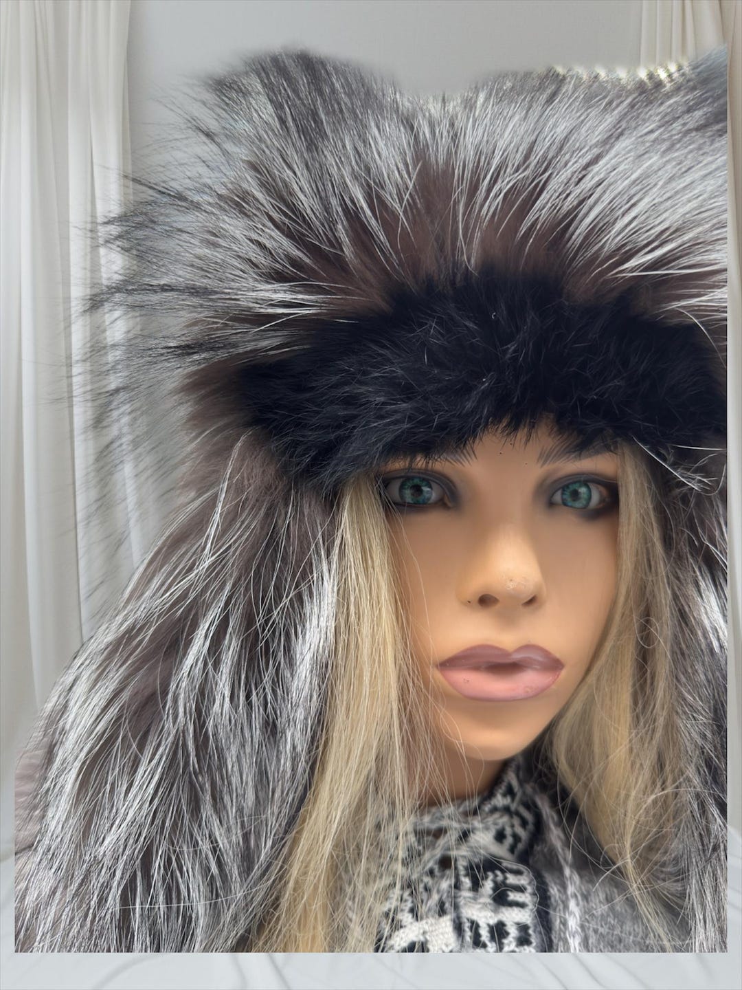 Alaska Trapper Hat – Real Silver Fox Fur, Rex Rabbit Trim - Etsy