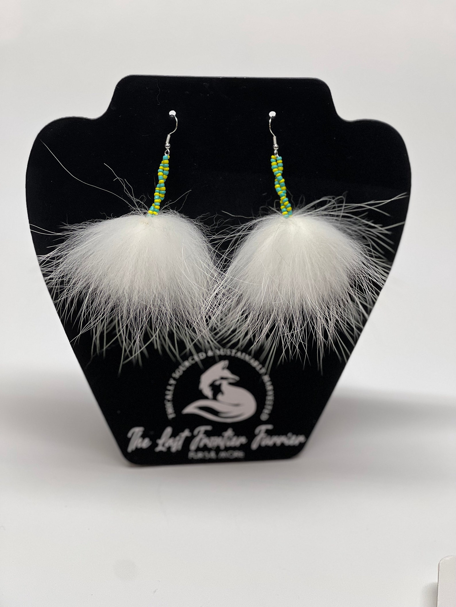 Hand-beaded Alaskan Fur Earrings - Genuine Fox Fur Drops - Artisan ...