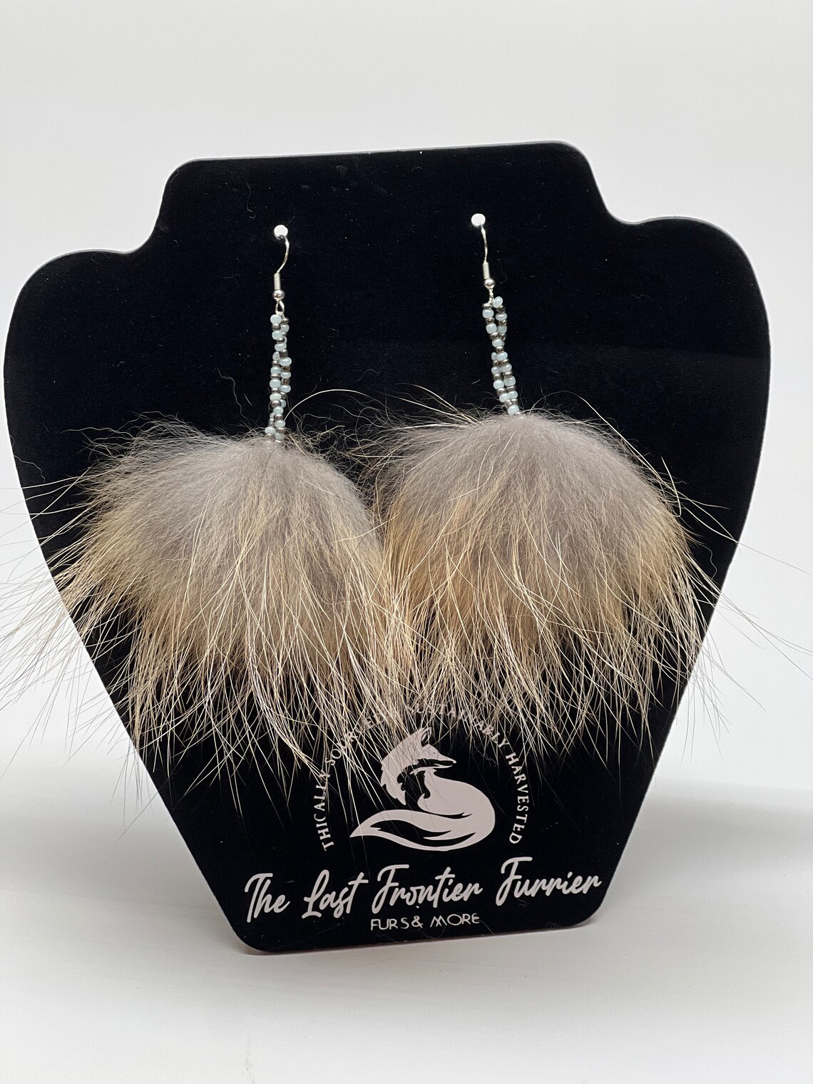 Hand-beaded Alaskan Fur Earrings - Genuine Fox Fur Drops - Artisan ...