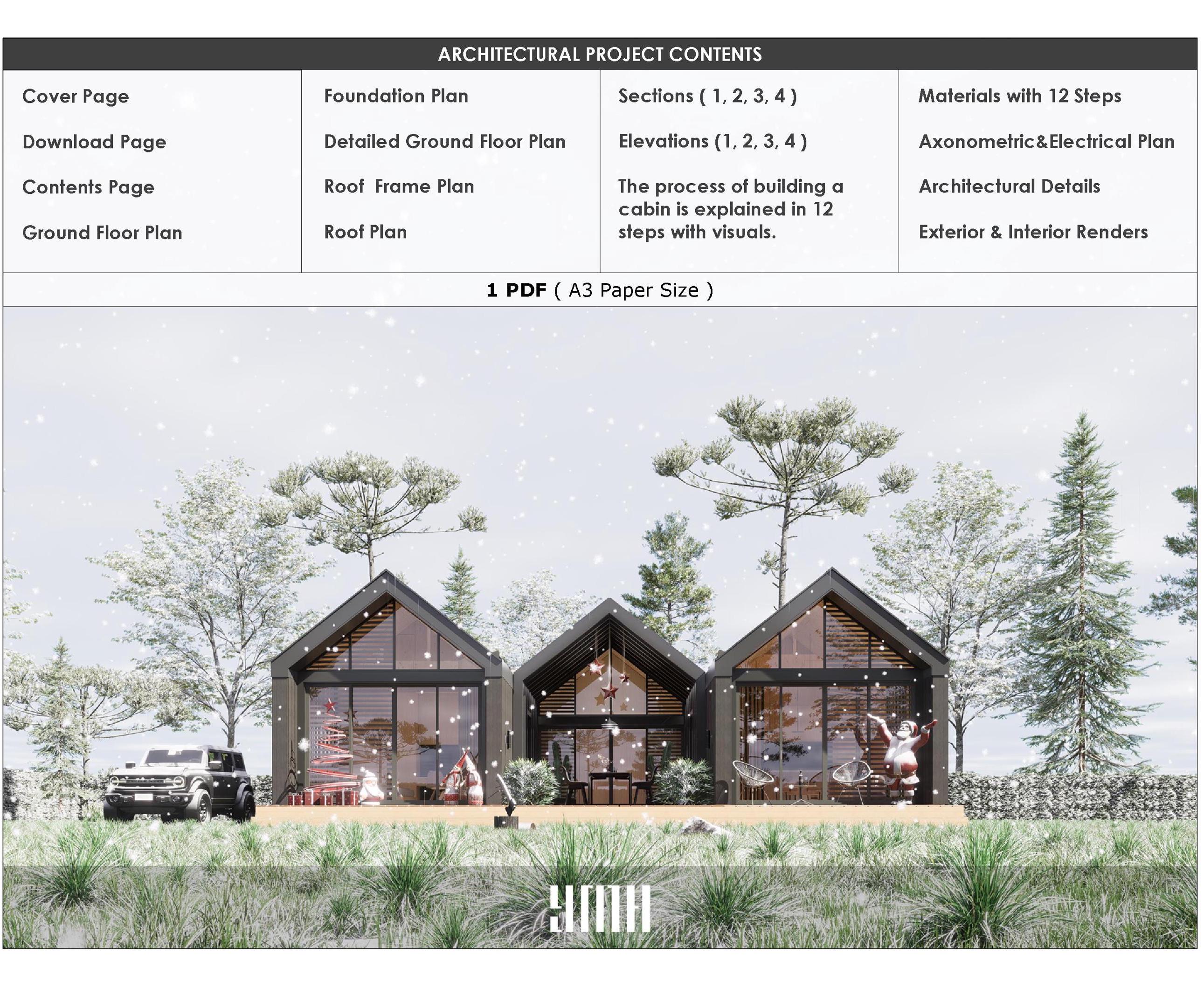 Nordic Lean Cabin, Single Storey House, 2 Bedroom, 2 Bathroom, 15' X 36 ...