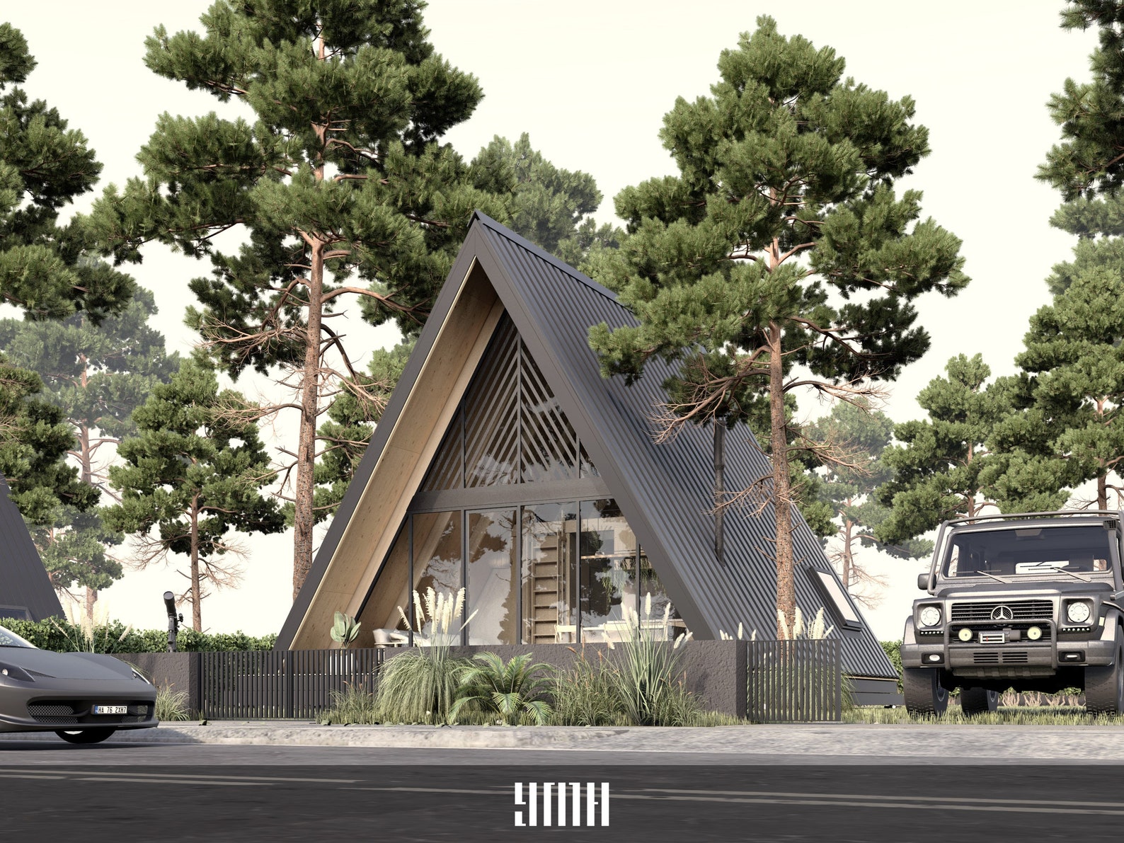 Mini A-frame House Architectural Plans, 2 Bedroom Cabin (PDF) - Etsy