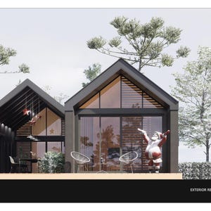 Nordic Lean Cabin, Single Storey House, 2 Bedroom, 2 Bathroom, (15' X ...