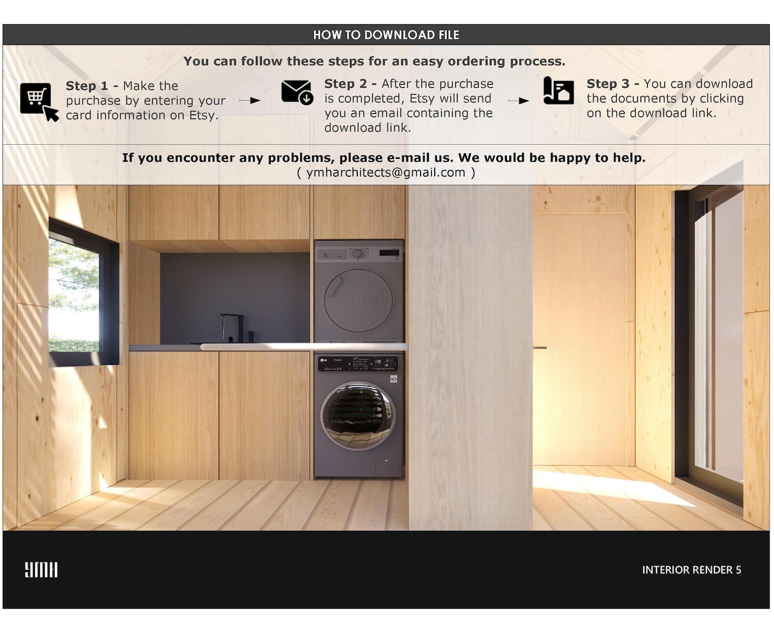 Nordic Lean Cabin, Single Storey House, 2 Bedroom, 2 Bathroom, (15' X ...