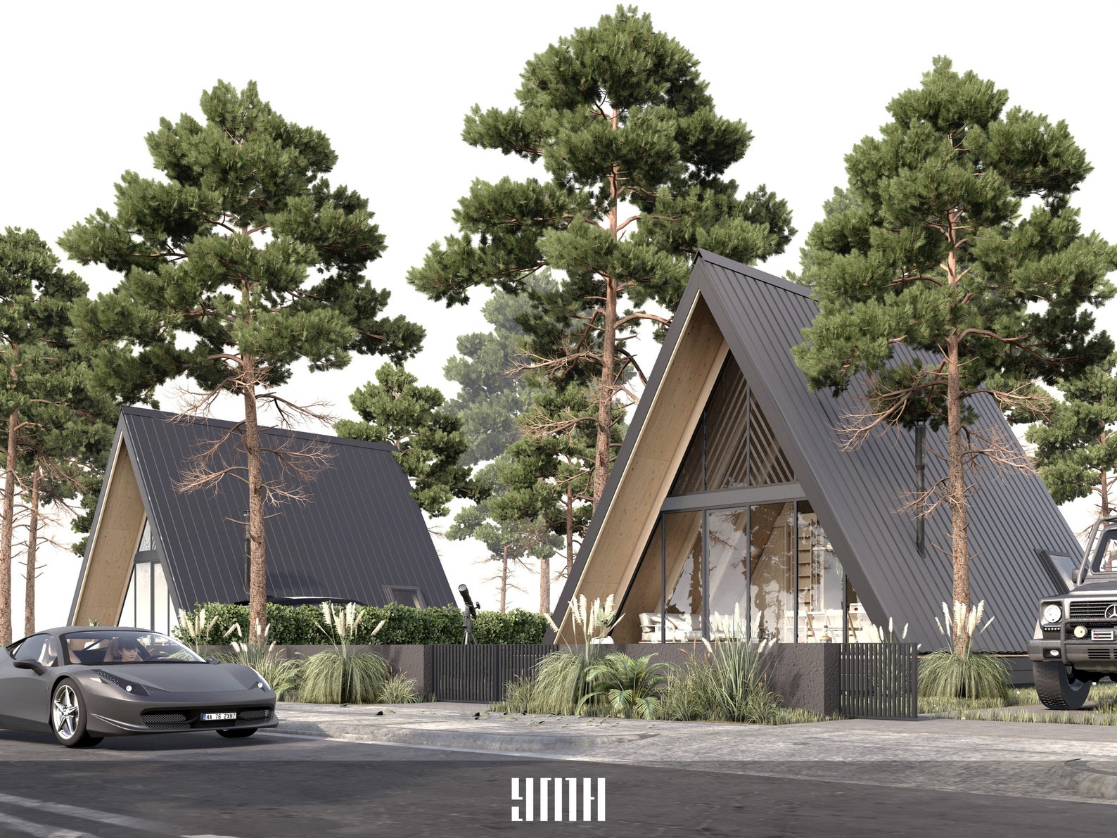 Mini A-frame House Architectural Plans, 2 Bedroom Cabin (PDF) - Etsy