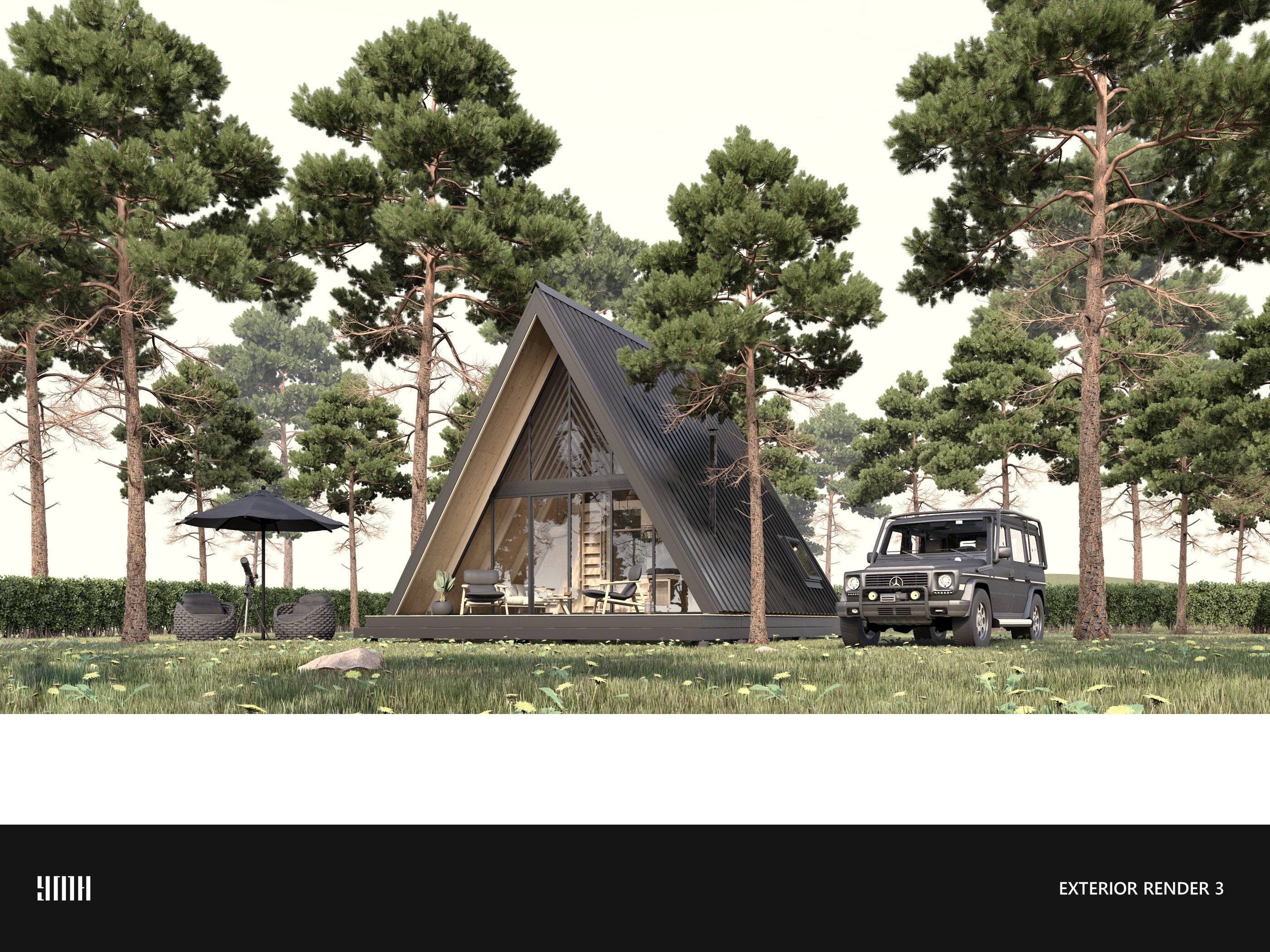 Mini A-frame House Architectural Plans, 2 Bedroom Cabin (PDF) - Etsy UK