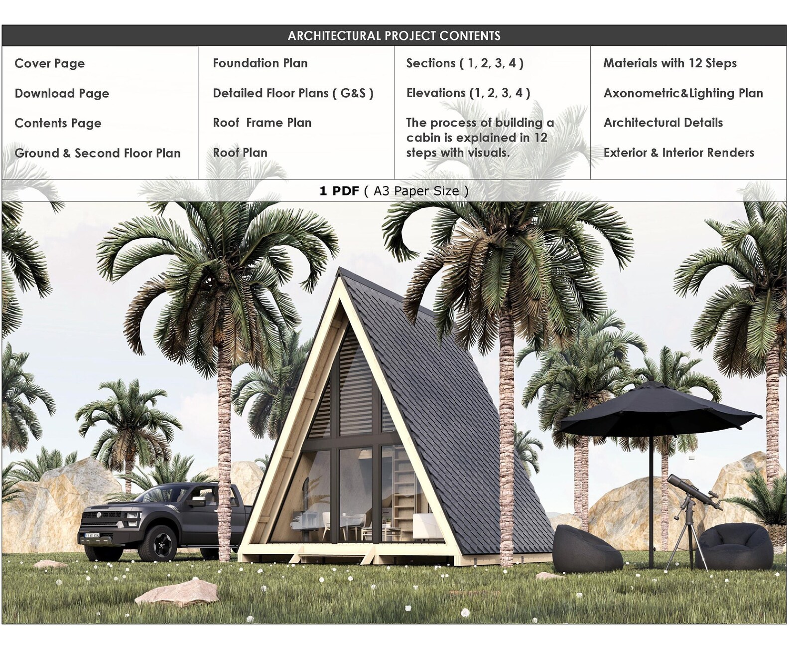 Triangular Tiny House, Two Storey , A Frame Cabin House, 1 Bed, 1 Bath ...