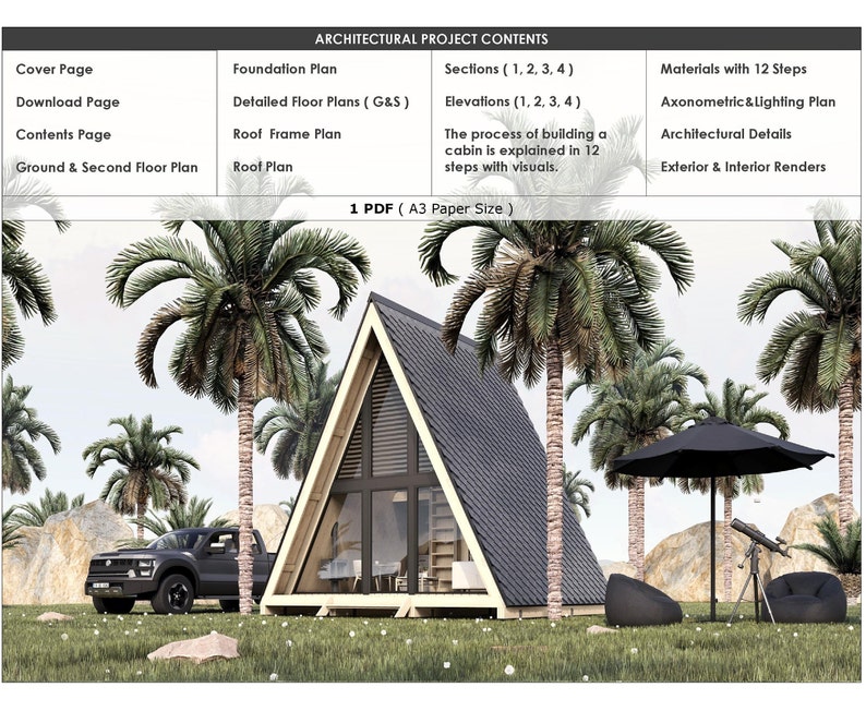 Triangular Tiny House, Two Storey , A Frame Cabin House, 1 Bed, 1 Bath ...