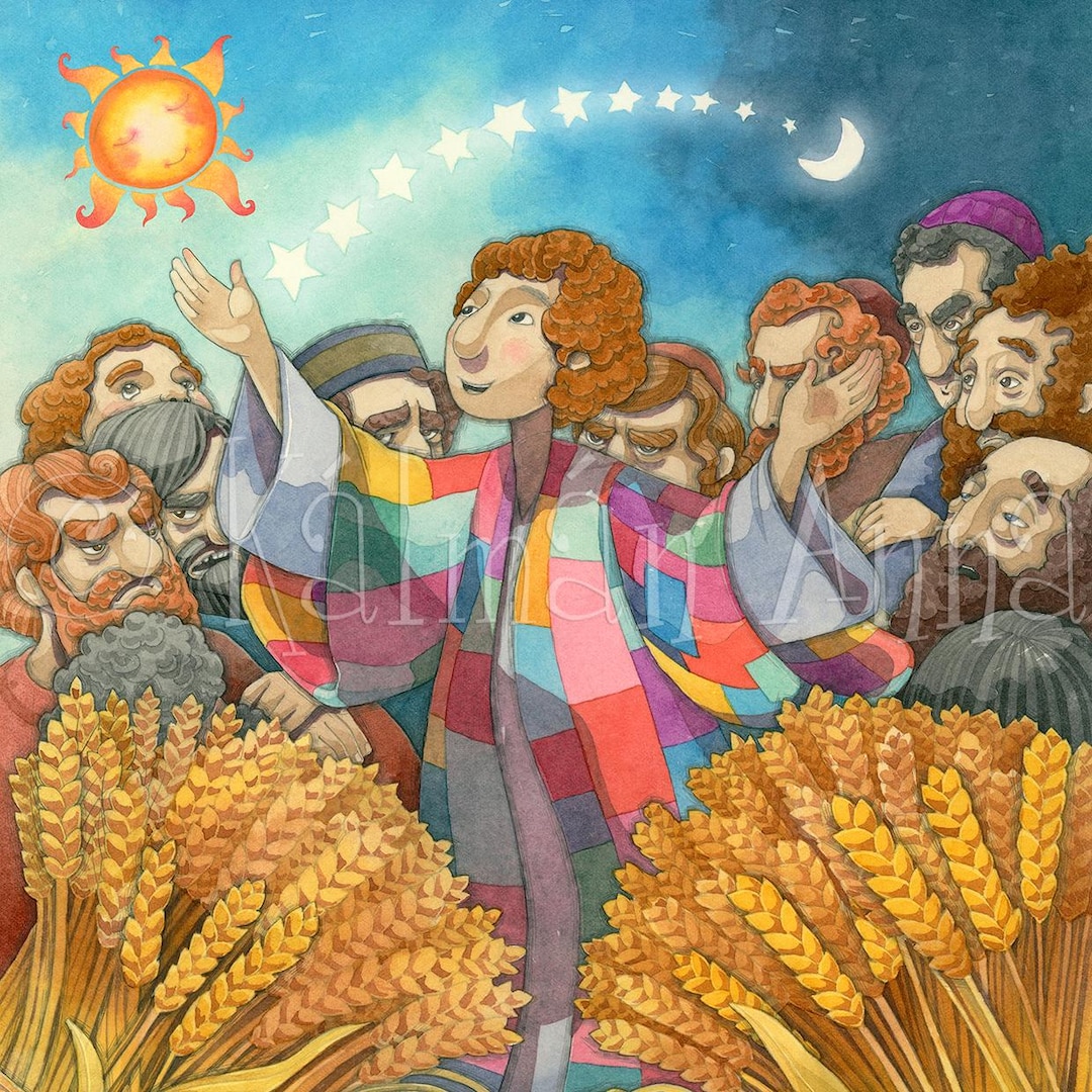 Joseph and the Coat of Many Colors - Children's Bible Art Print, Bible ...