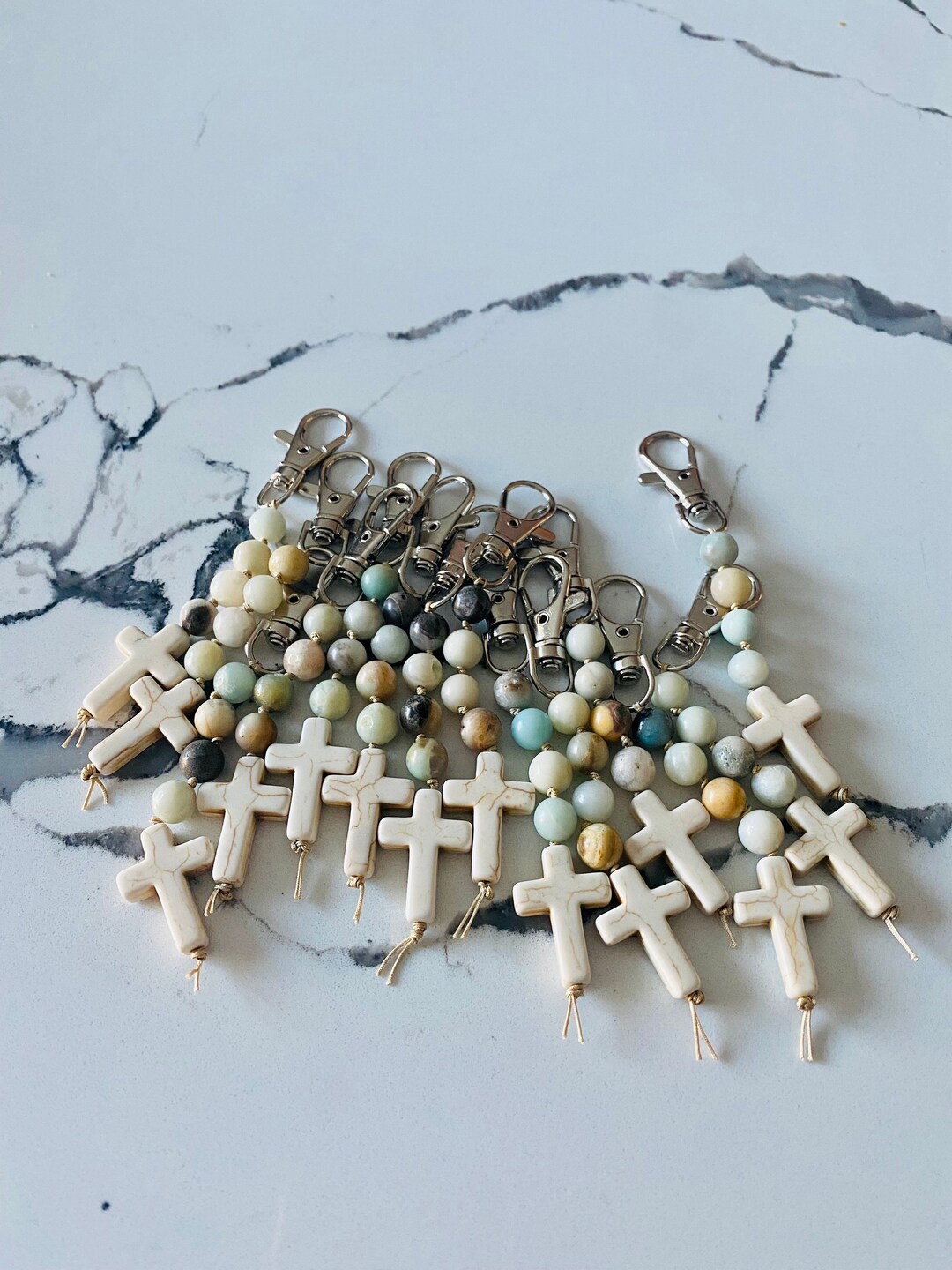 Rosary/baptism/holy Communion Keychain Party Favor - Etsy